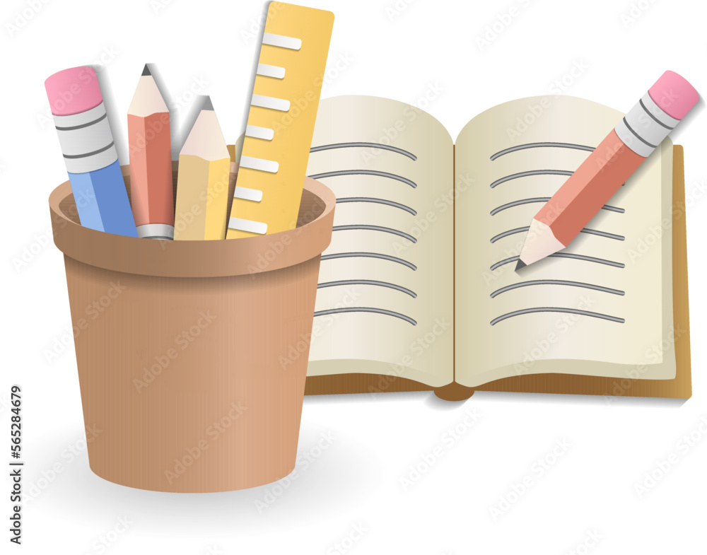 Writing Materials icon. 3d illustration from work place collection ...
