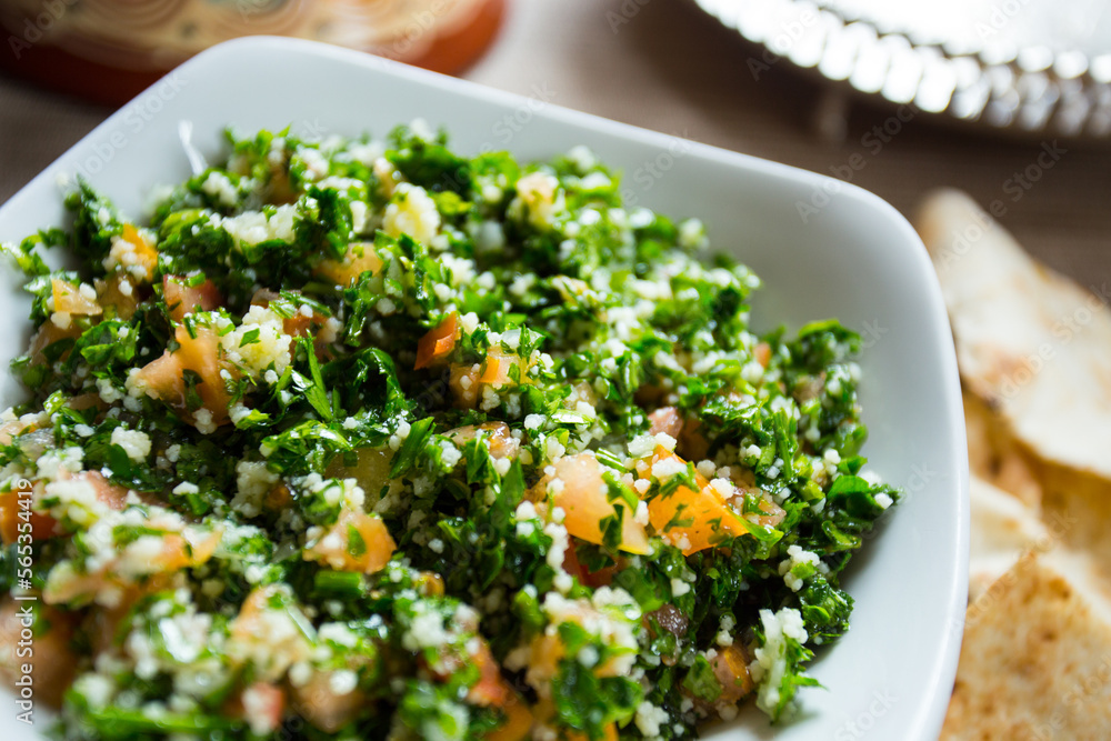 Tabuleh is a typical Shami or Levantine cuisine salad, consisting of ...