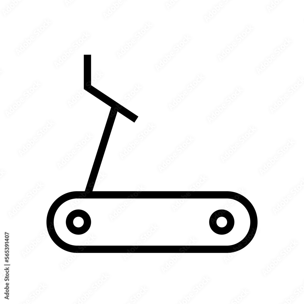 Treadmill Simulator Icon Line Isolated On White Background Black Flat Thin Icon On Modern