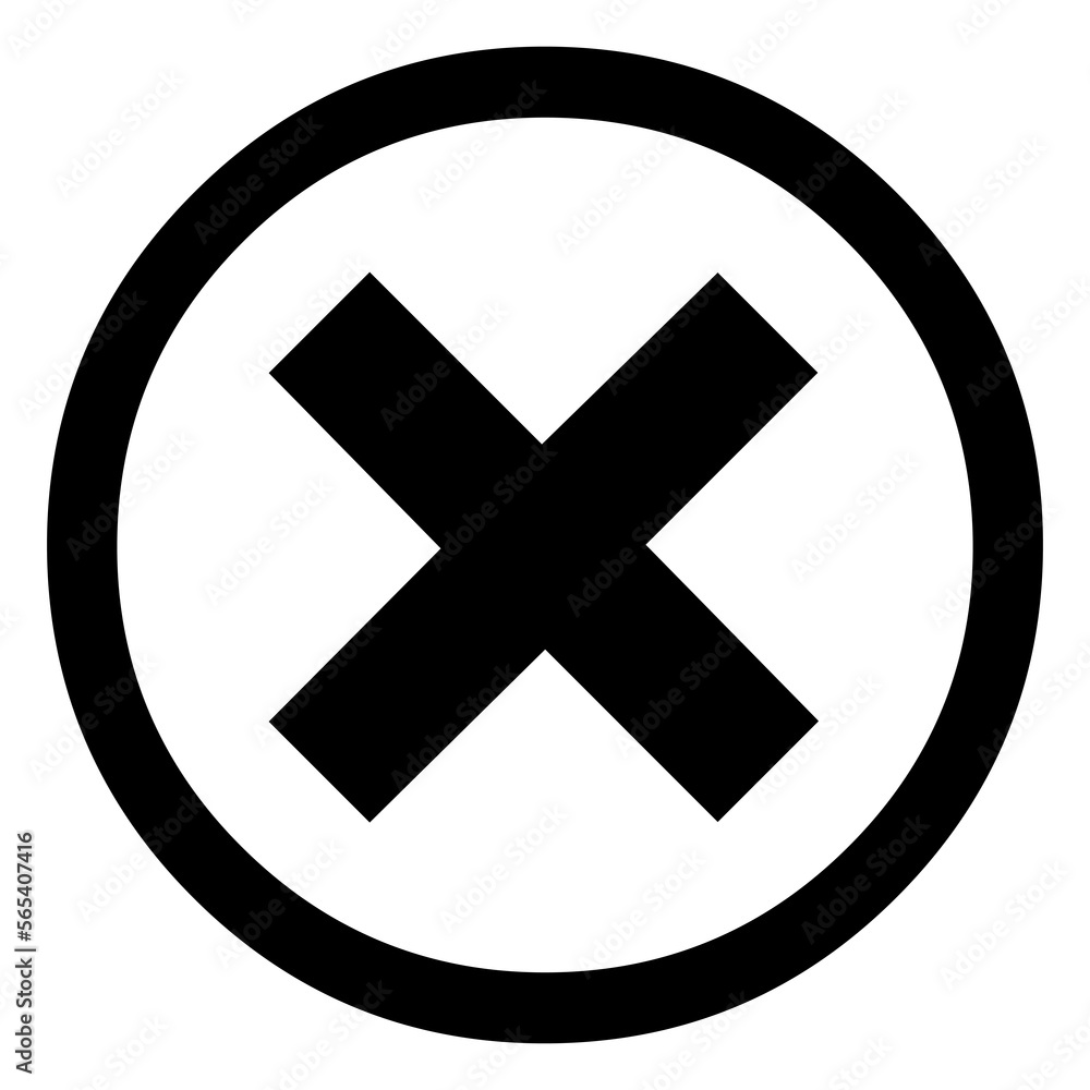 Cross Check mark Symbol on Transparent Background Stock-illustration ...