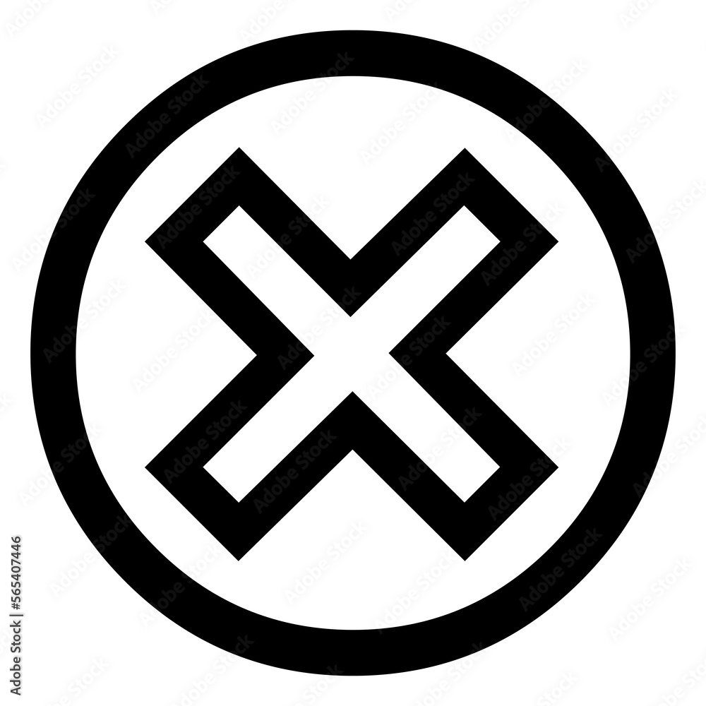 Cross Check mark Symbol on Transparent Background Stock Illustration ...