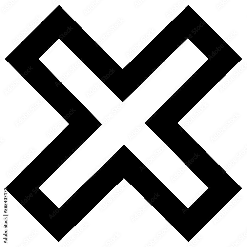 Cross Check mark Symbol on Transparent Background Stock Illustration ...