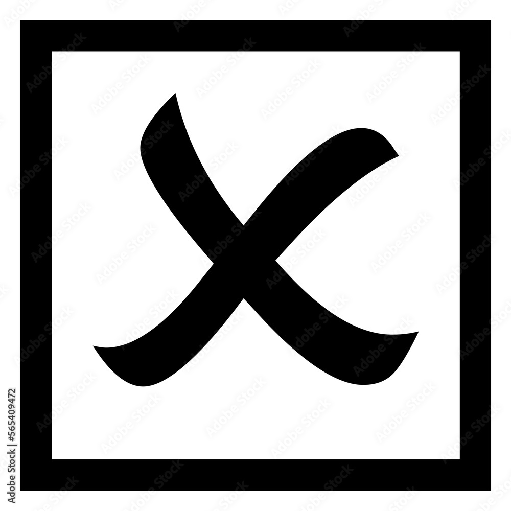 Cross Check mark Symbol on Transparent Background Stock Illustration ...