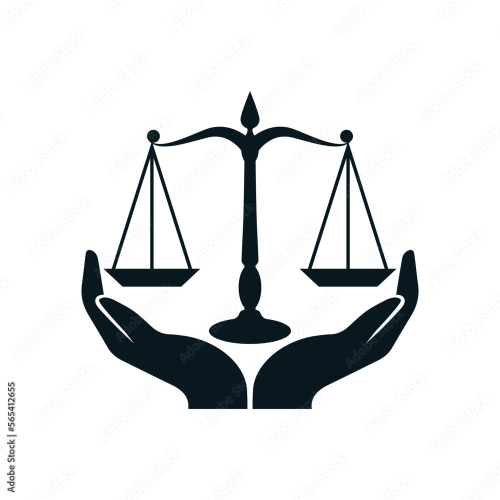 Image vectorielle Stock scales of justice and law service logo icon ...