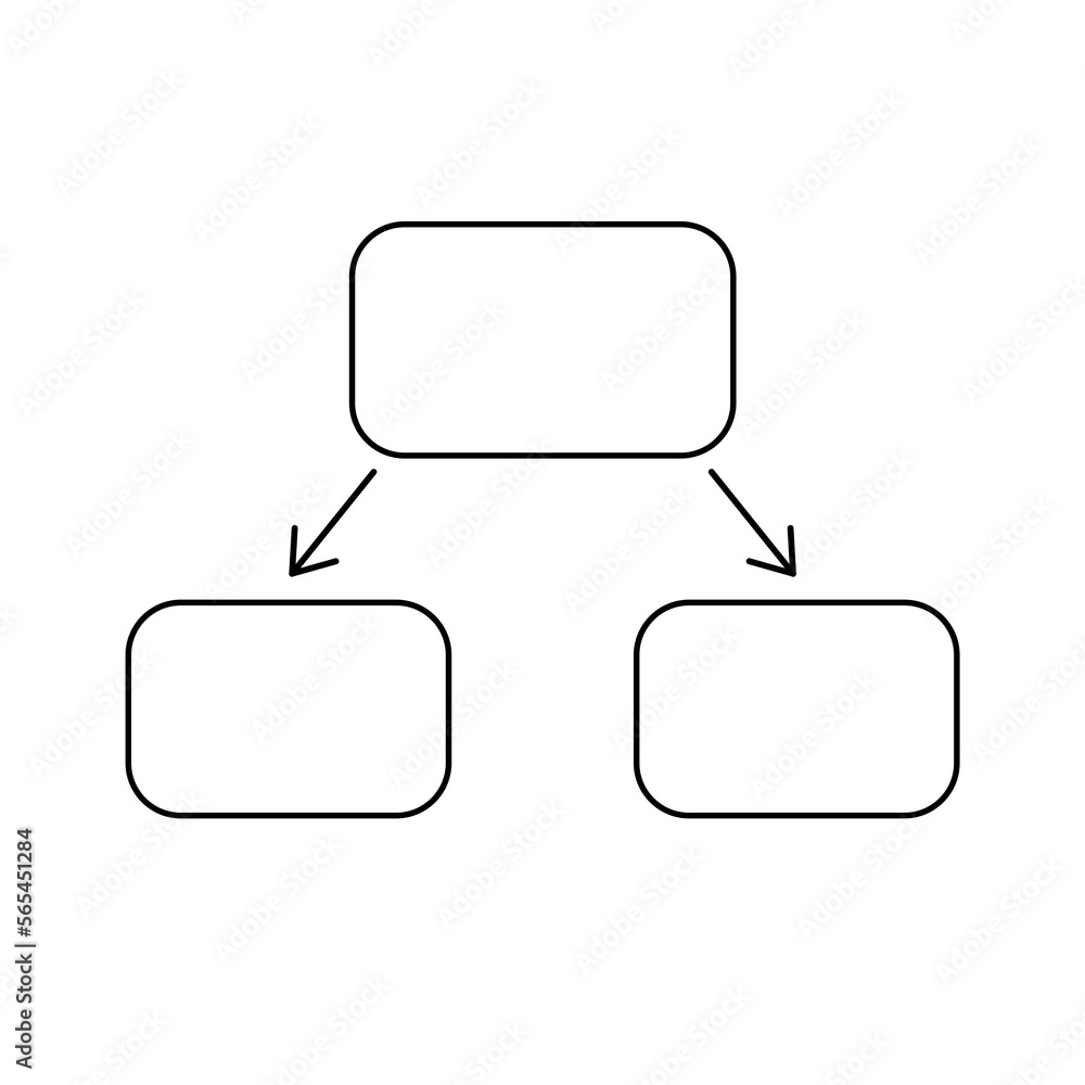 Blank flow chart on white background. Empty flow chart Stock Illustration | Adobe Stock