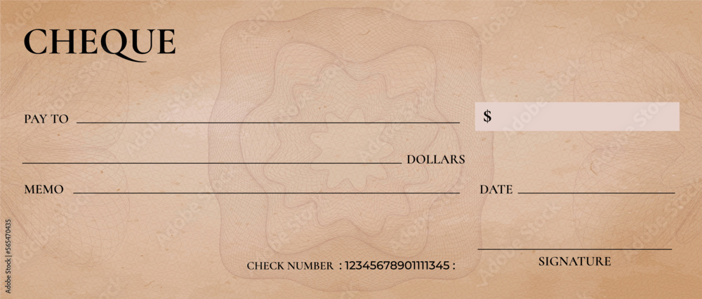 Blank bank cheque template design. Bank check template Stock Vector ...