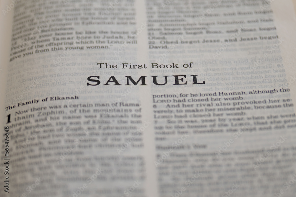 title page from the book of 1st Samuel in the bible or torah for faith ...