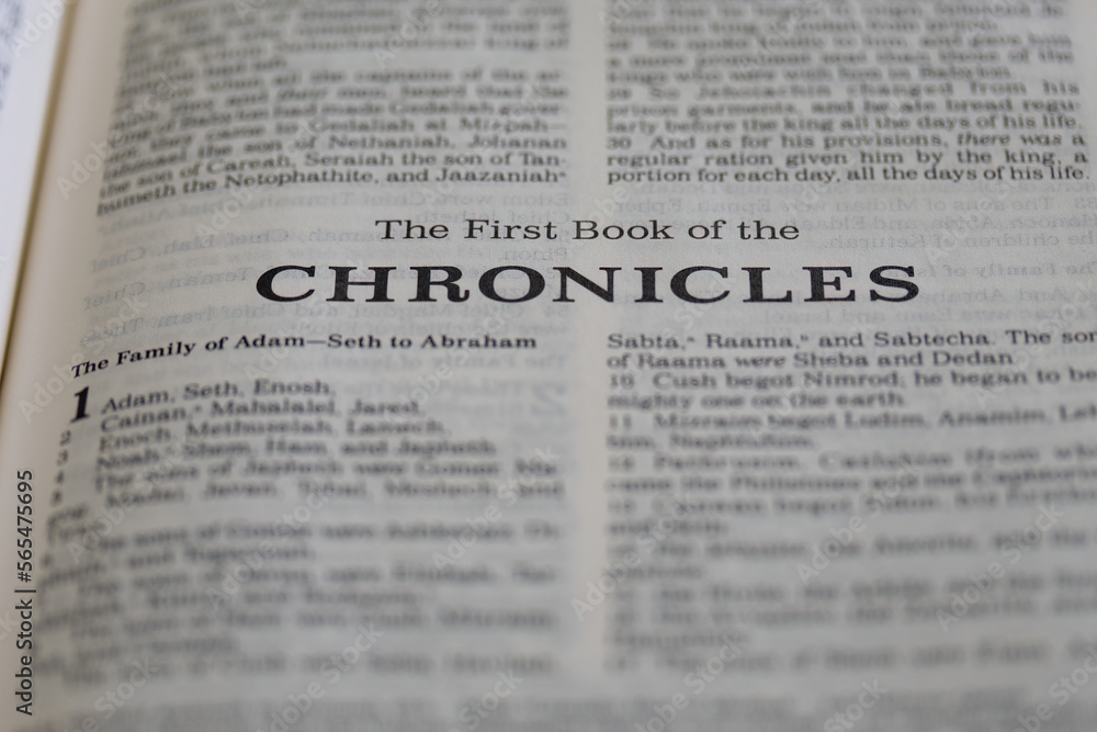 title page from the book of 1st Chronicles in the bible or torah for ...