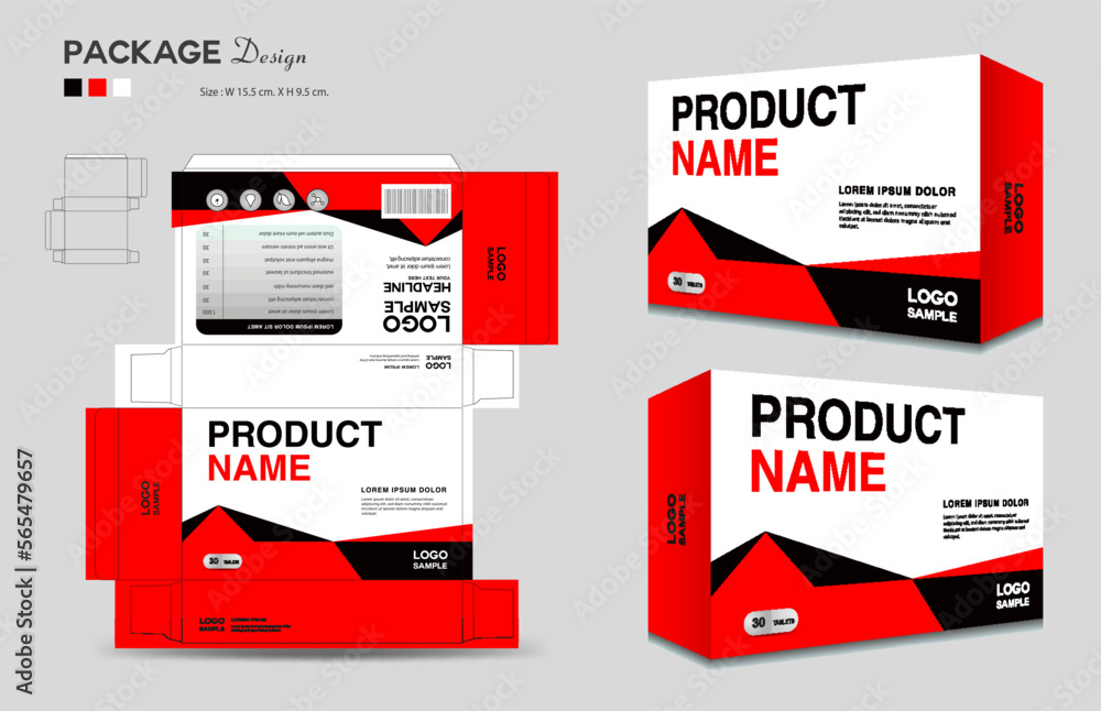 Vetor Cosmetic box design, Medical Package design template, Supplements ...