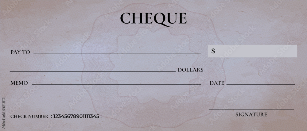 Blank bank cheque template design. Bank check template Stock Vector ...