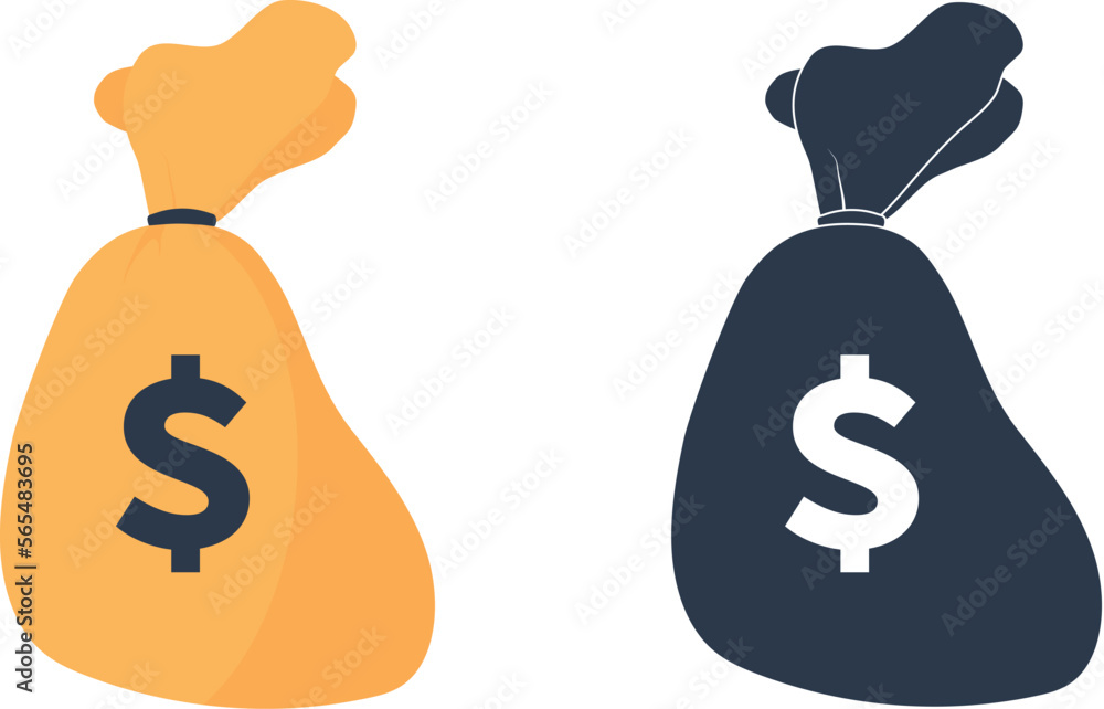 Set Of Money Bag Vector Illustration Stock Vector Adobe Stock