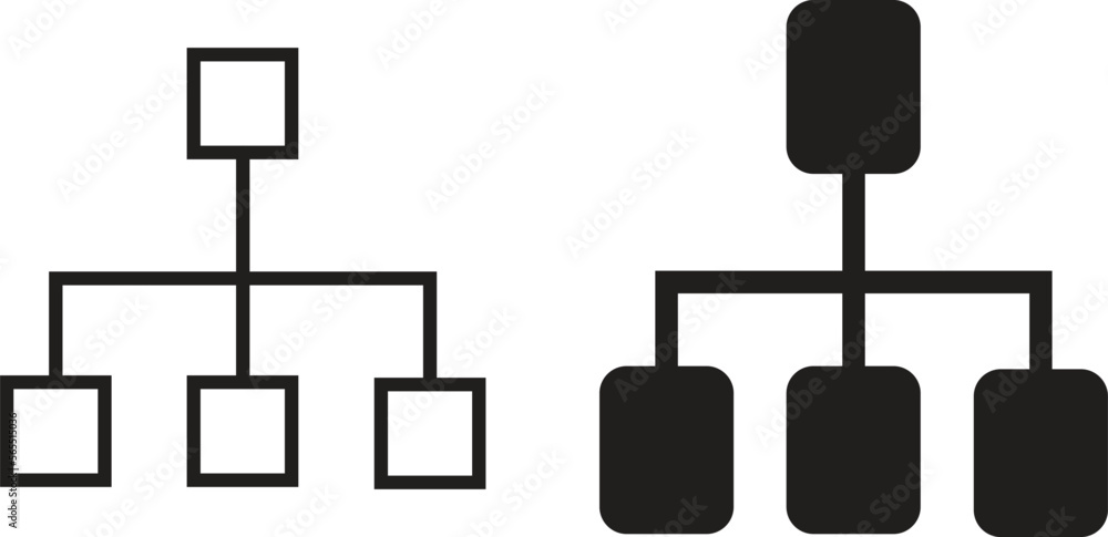Org Hierarchy, organization chart icon simple trendy flat style line ...