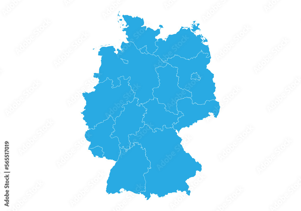 germany map. High detailed blue map of germany on PNG transparent ...