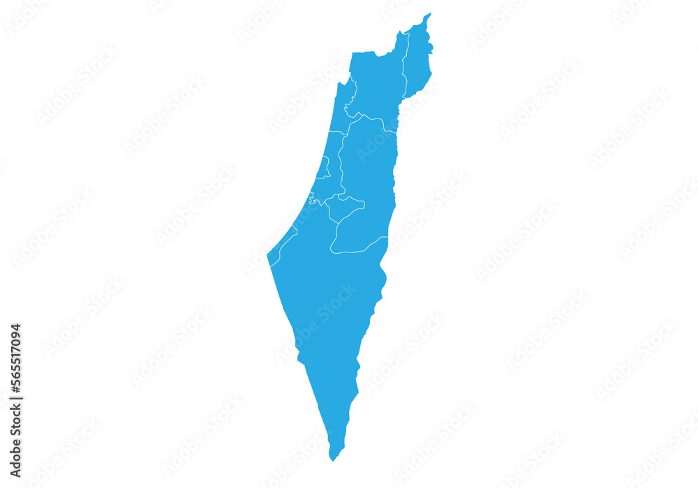 israel map. High detailed blue map of israel on PNG transparent ...