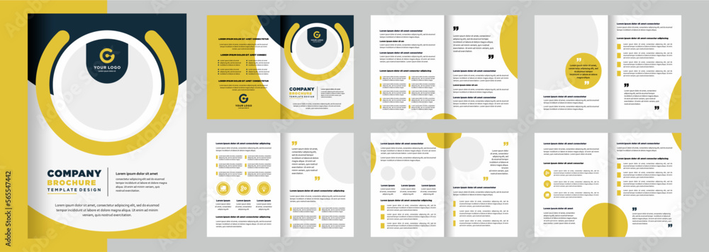 Company profile proposal or brochure template layout design orange ...