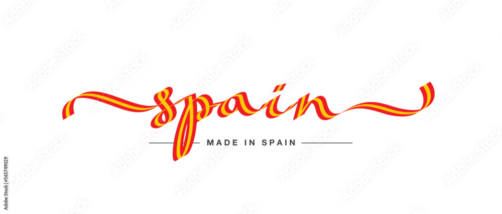 Made in Spain new modern handwritten ribbon shaped calligraphy ...