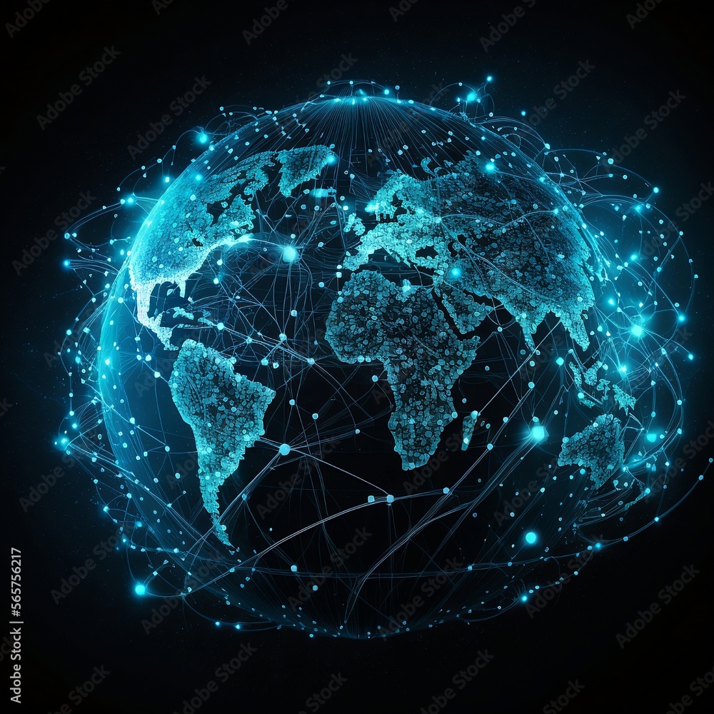 Worldwide network background, Earth network connection tehnology ...