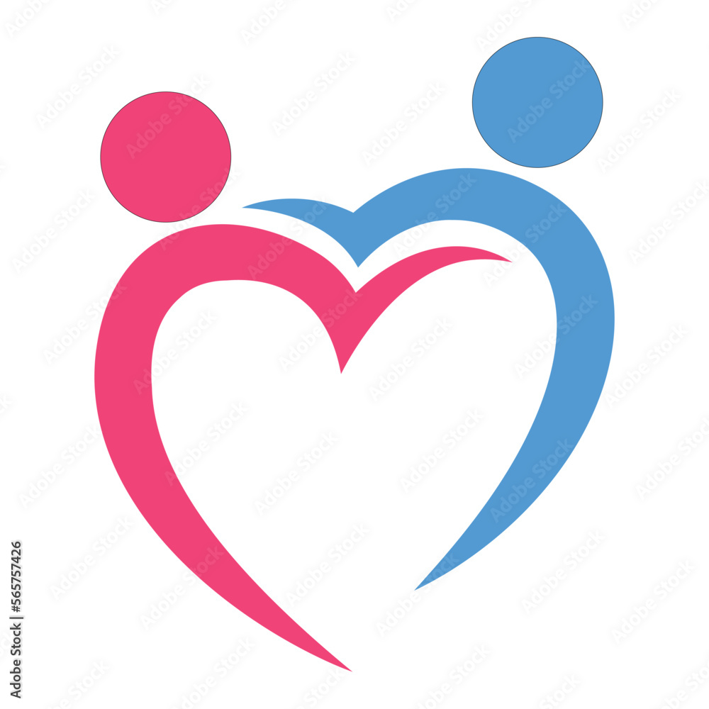 Two pictograms of people holding hands Stock Vector | Adobe Stock