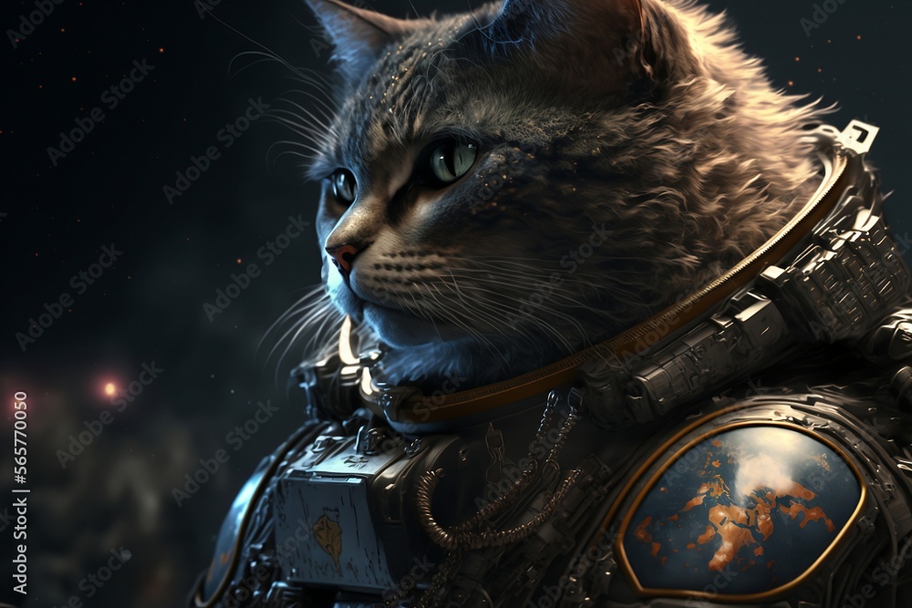 cat space marine made by generative ai Stock Illustration | Adobe Stock
