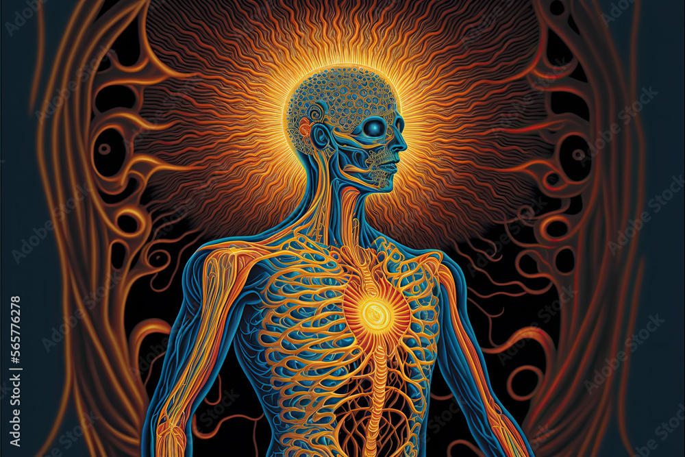 Human Energy Body showing the Immune and Nervous System Stock ...