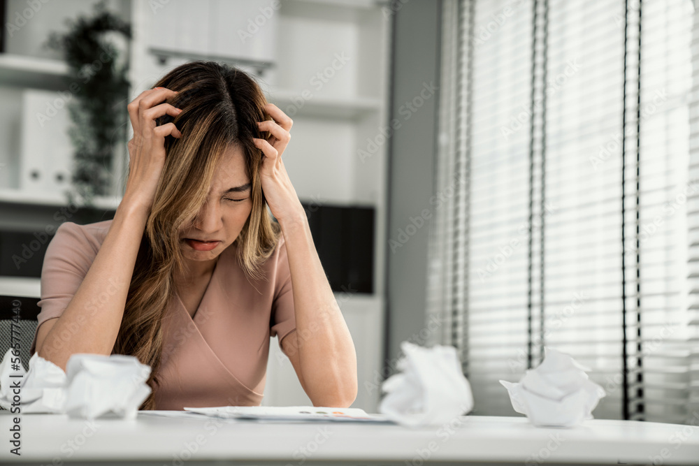 A competent female employee who has become completely exhausted as a ...