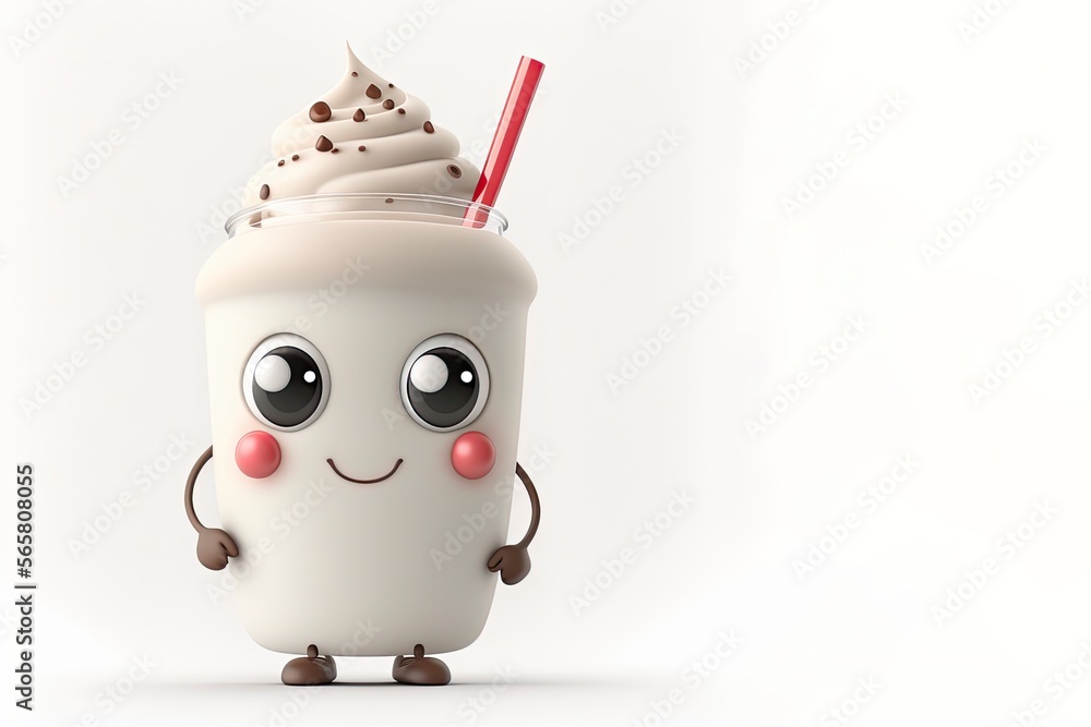 Cute Vanilla Milkshake Cartoon Vector Icon Illustration. Food And Drink ...