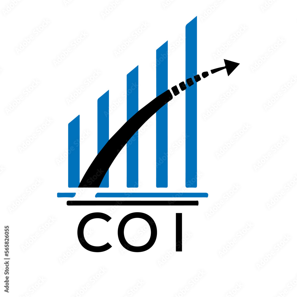COI letter logo. COI blue image on white background. COI vector logo ...