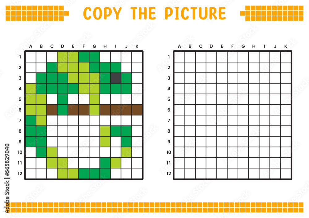 Copy the picture, complete the grid image. Educational worksheets ...