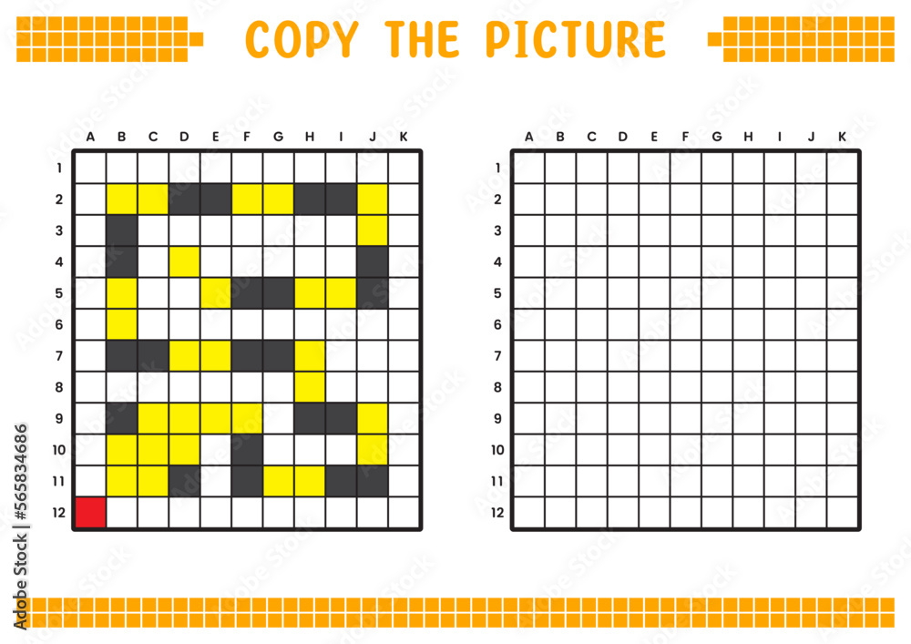 Copy the picture, complete the grid image. Educational worksheets ...