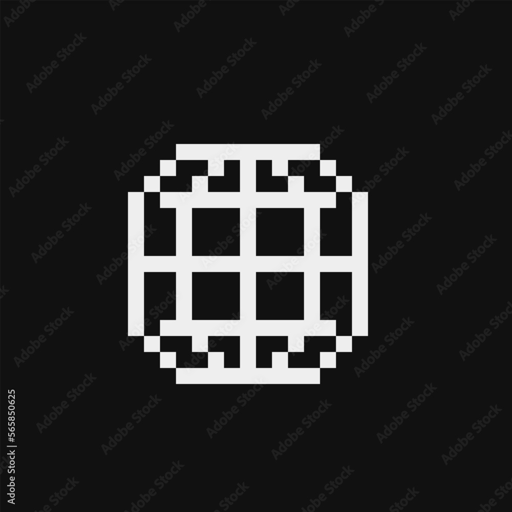 Globe with meridians emoji. Planet Earth globe pixel art icon. Design ...