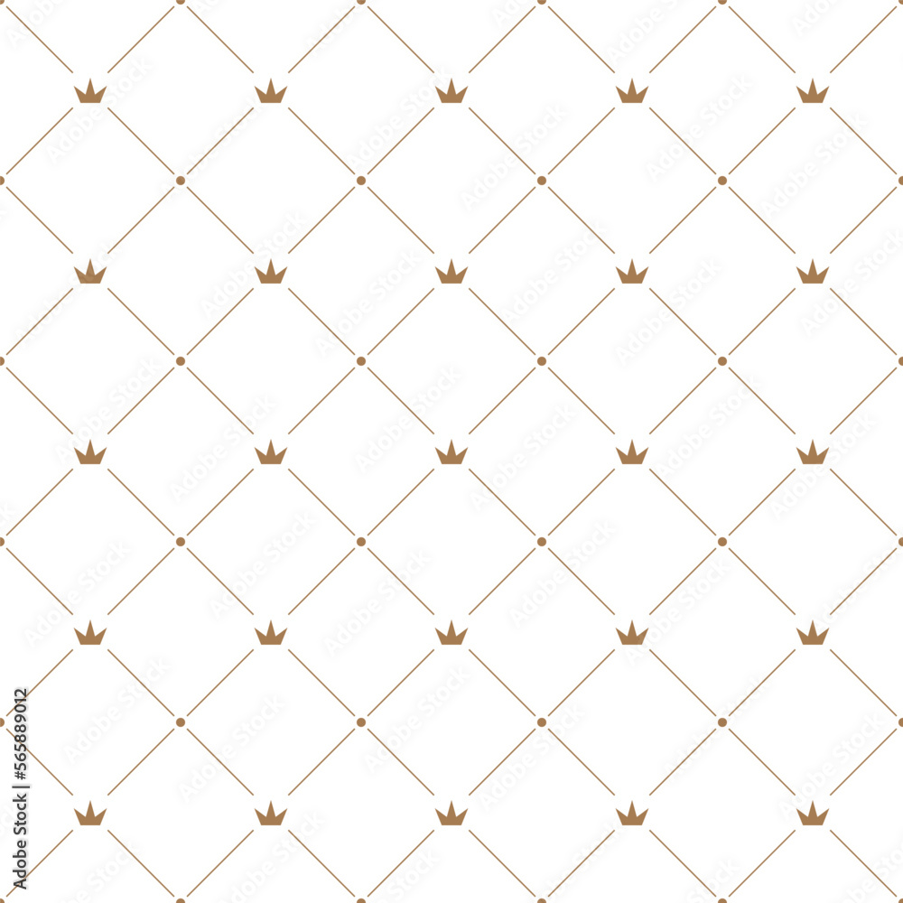 Seamless pattern of crown and lines for texture, textiles, packaging ...