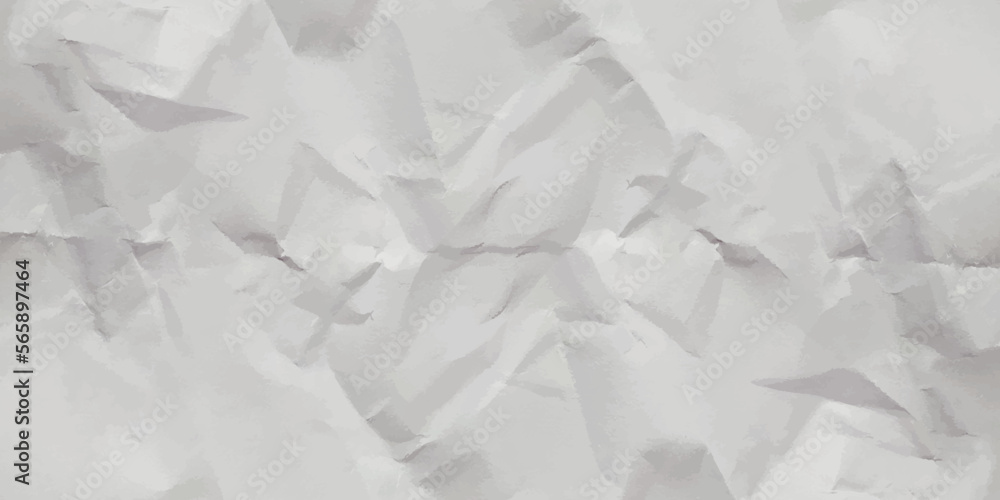 Crumpled white creased paper sheet texture can be use as background ...