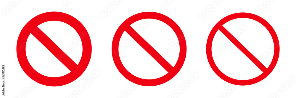 Vetor Sign forbidden. Icon symbol ban. Red circle sign stop entry and ...