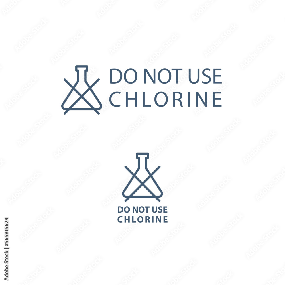 Do not use chlorine symbol. Vector linear template for icon or emblem ...