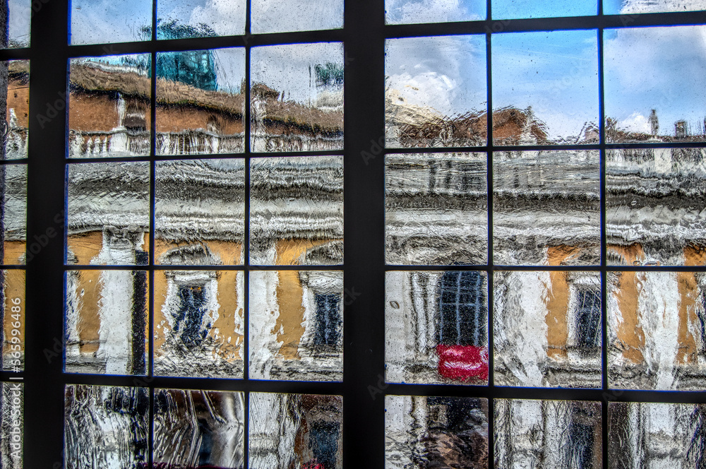 ancient glass texture at Capitoline Museum in Rome extra processing of ...