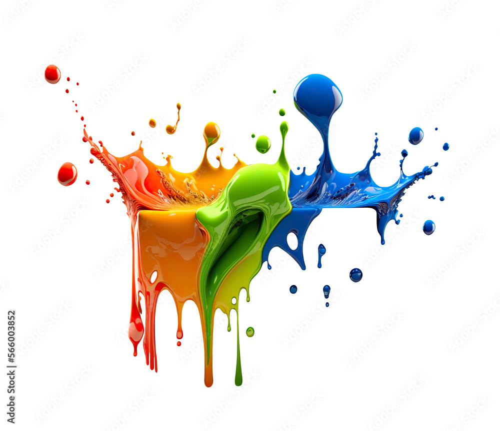 Rainbow splash wave. Colorful paint splash. Isolated design element on ...