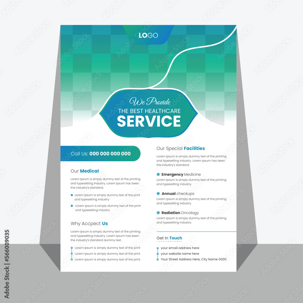 Image vectorielle Stock Healthcare flyer Design Template. Poster ...
