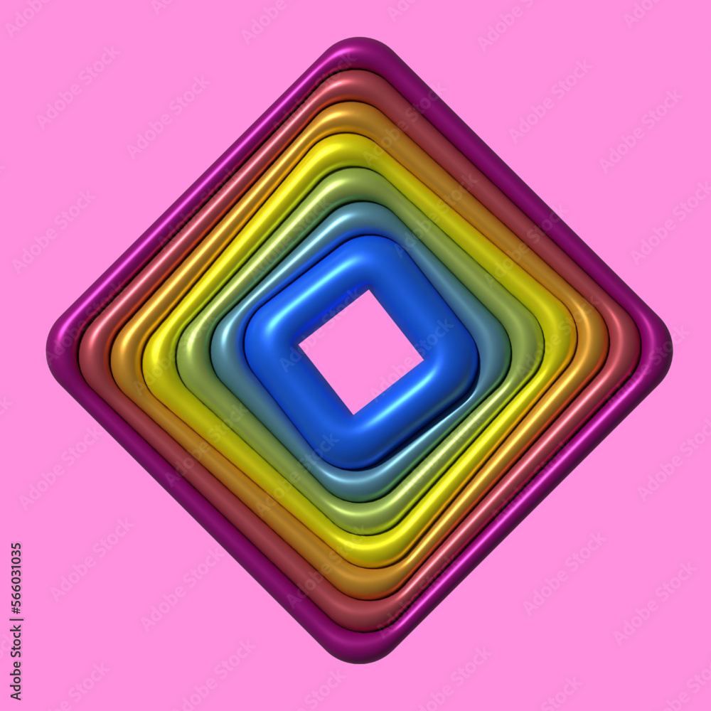 Geometric concentric multi color rounded rectangle matrix. Vector ...