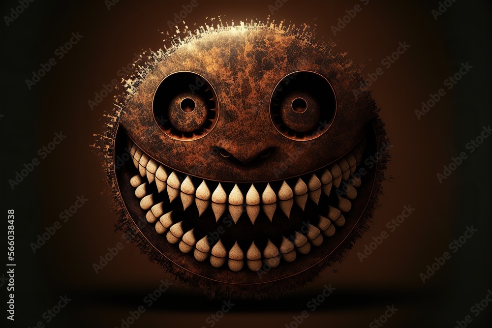 Smiling face made of pain, concept of Masks of Emotion and Duality of ...