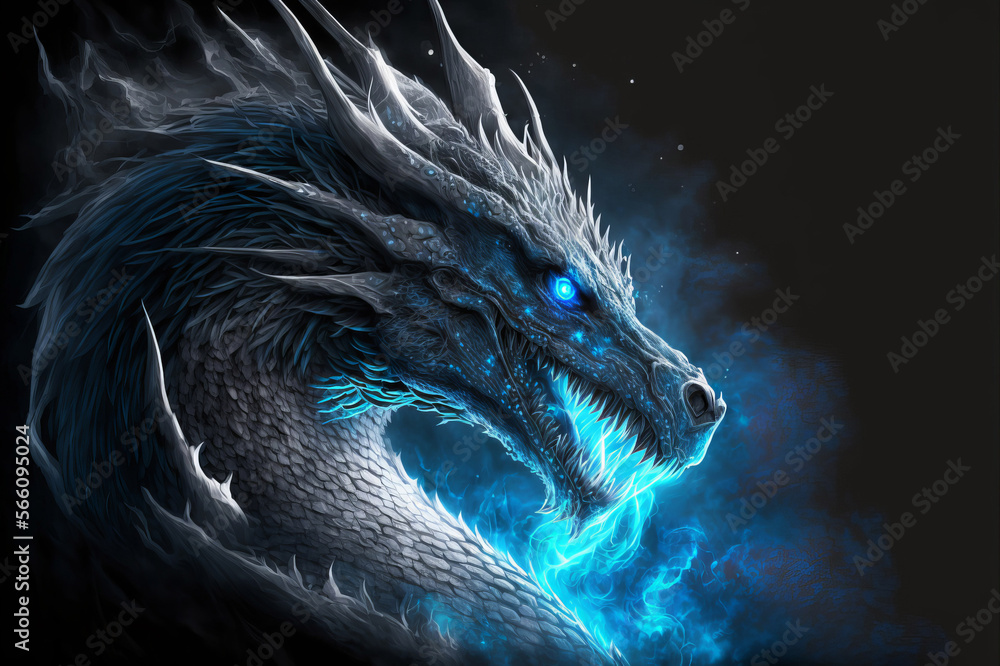 Dragon Breathing Blue Fire