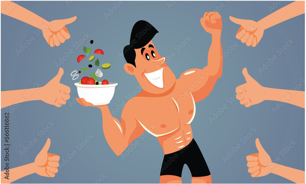 People Appreciating Fitness Health Influencer Vector Cartoon ...