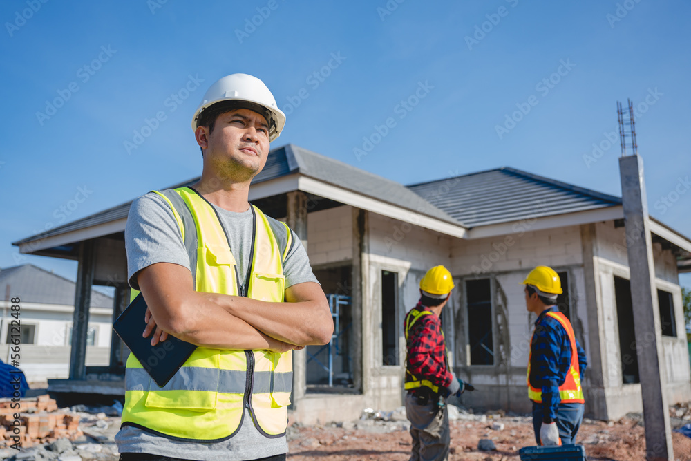 professional engineer work on a construction site Project work plan for ...