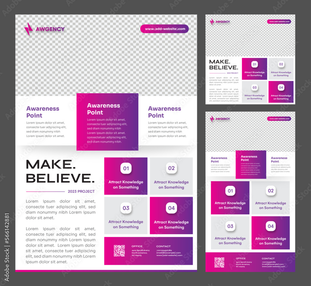 AWGENCY Magenta Purple Gradient Colored Flyer, Feed Post, Story Social ...