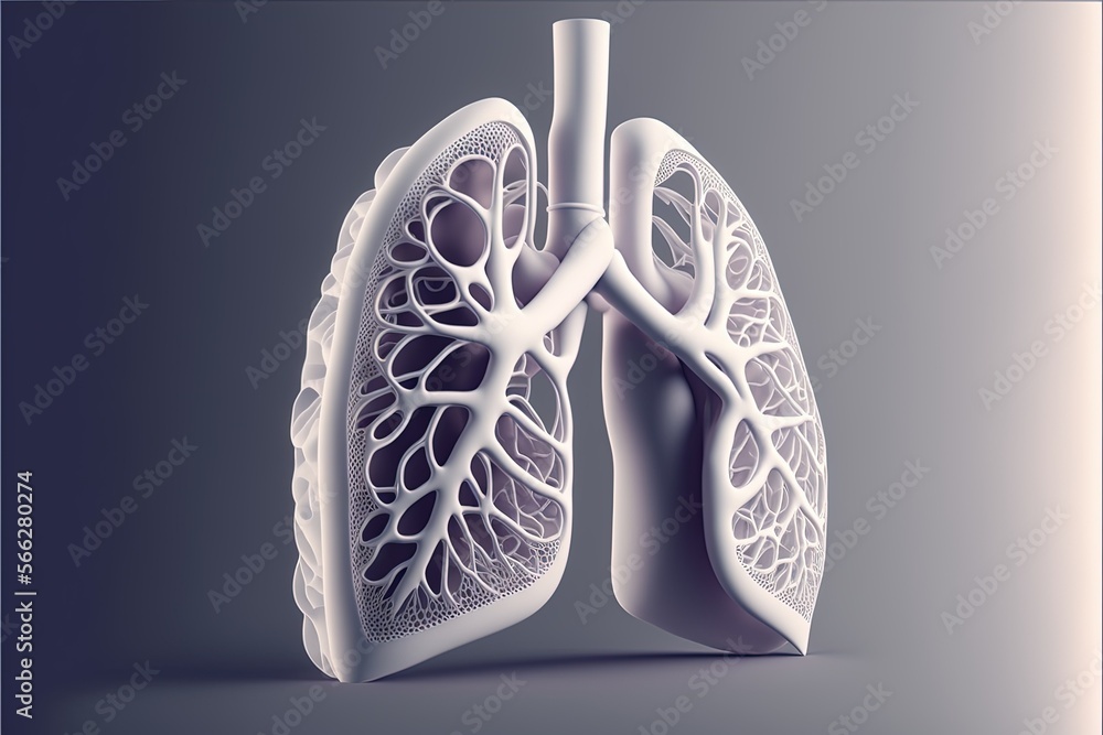 Anatomische Medizinische 3D Lunge im Querschnitt, Lunge von innen ...
