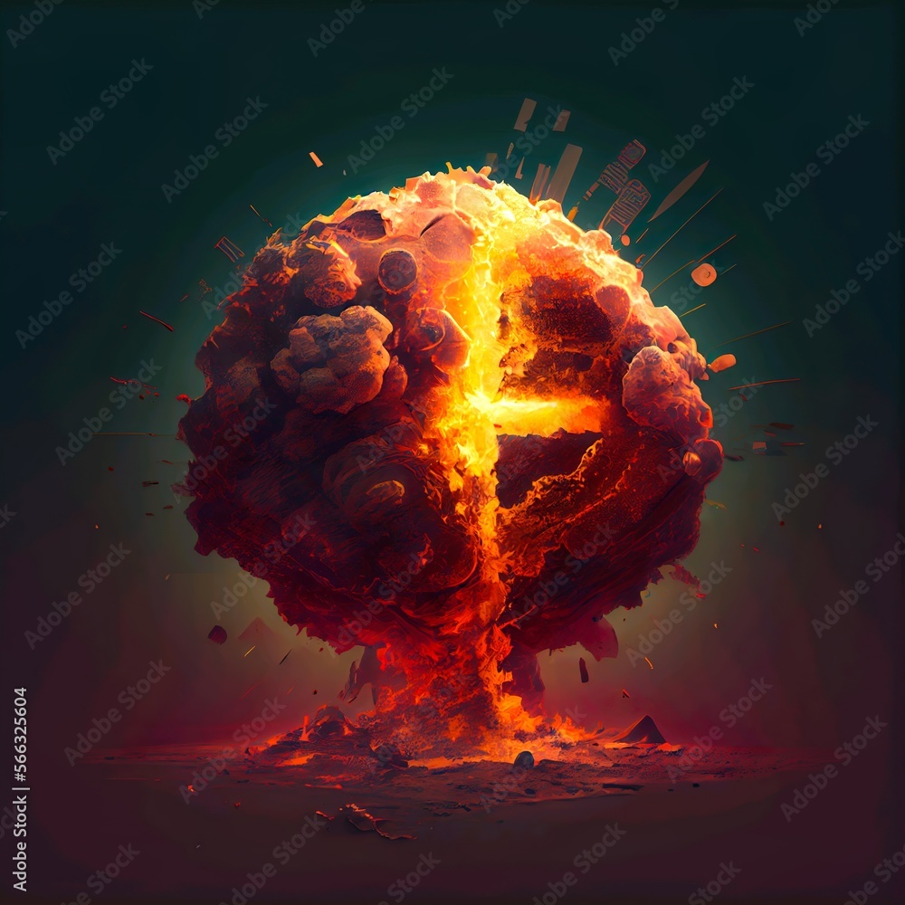 Bomb explosion , Ai Generative Design, Wallpaper Stock Illustration ...