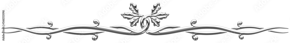 Border with two silver oak branches. Art Deco style vector illustration ...