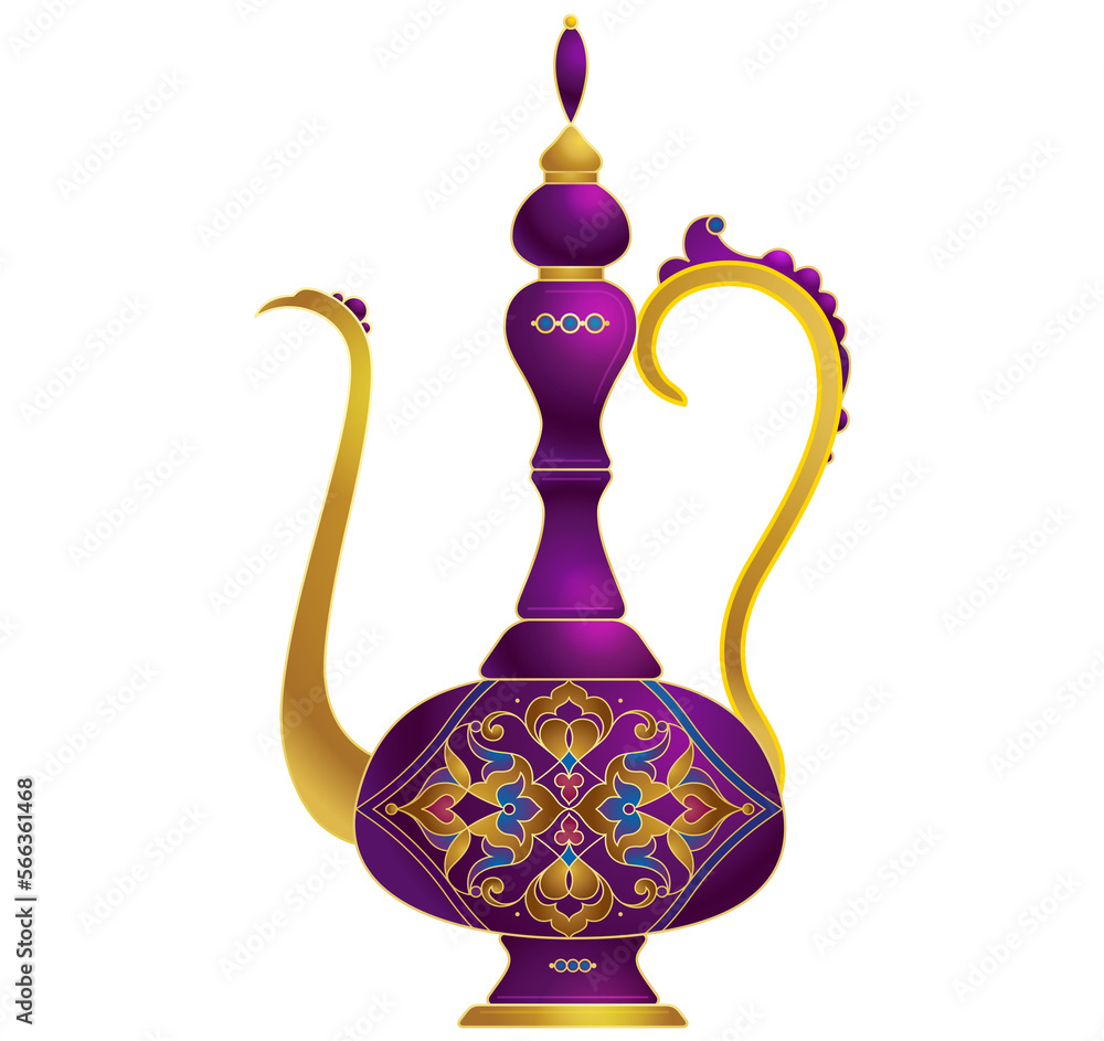 Arabic element, crockery, coffee pot for Ramadan Kareem Greetings ...