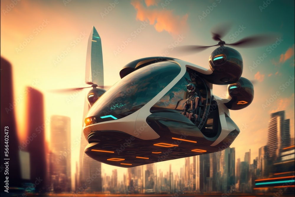 Future of urban air mobility, city air taxi, UAM urban air mobility ...