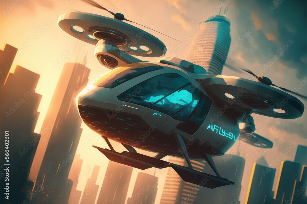 Future of urban air mobility, city air taxi, UAM urban air mobility ...