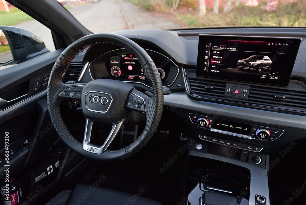 Audi S Q5 Sportback. Cabin interior - dashboard. 11-02-2022, Prague ...